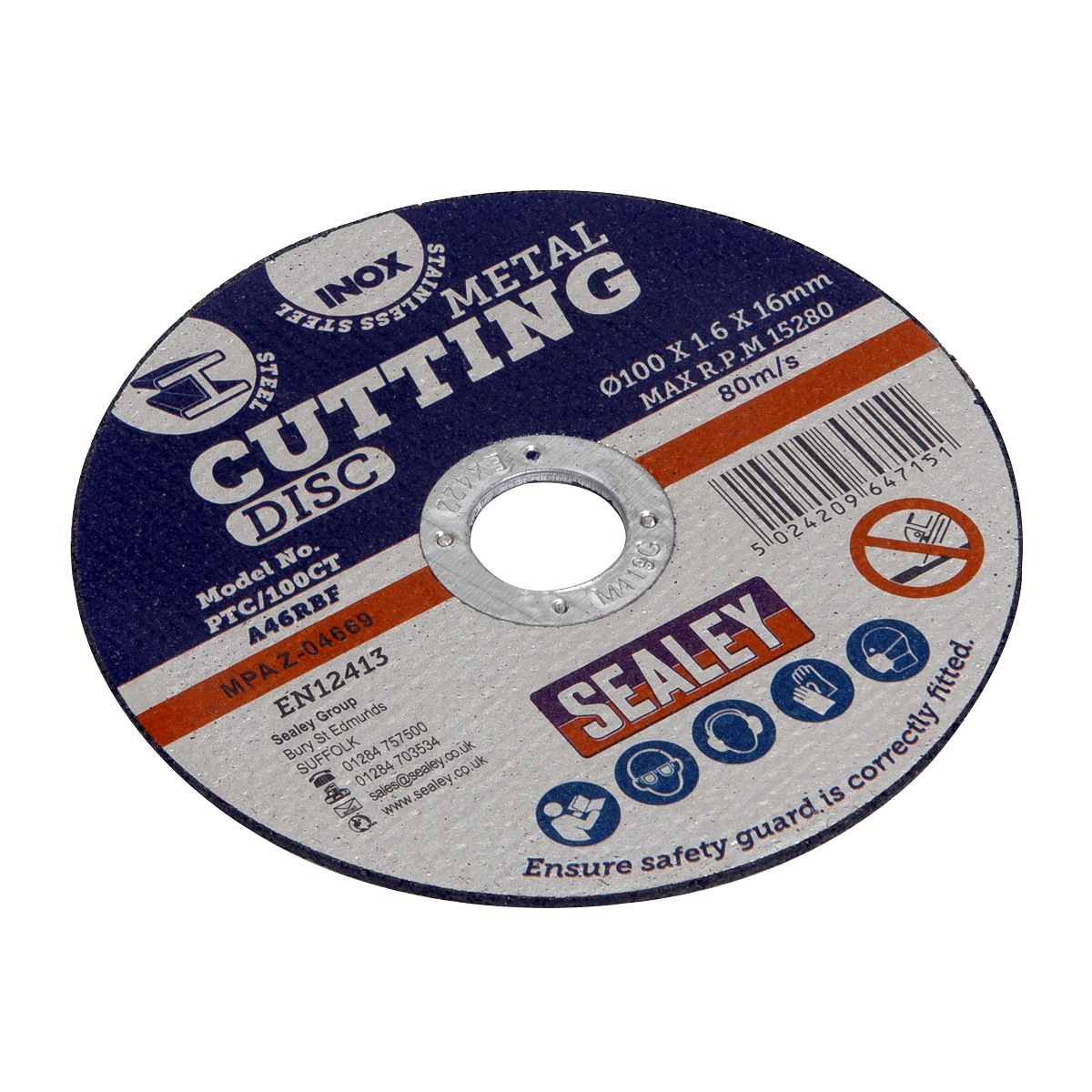 Sealey Cutting Disc (100 x 1.6mm, 16mm Bore) (PTC/100CT)
