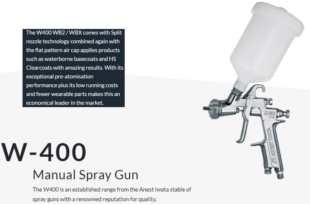 Iwata W400 WBX Spray Gun *Low Price Classic Gun*