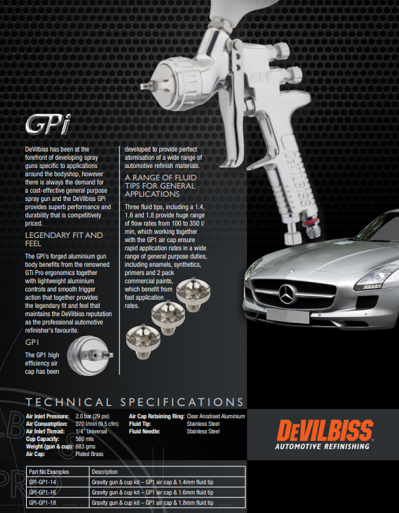 DeVilbiss GPG All-Purpose Gravity Spray Gun (Formerly GPI)
