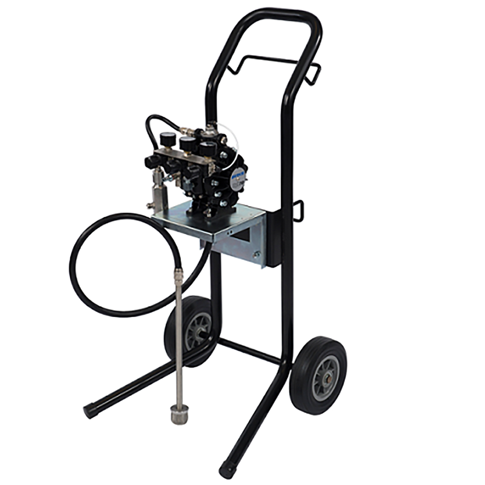 DeVilbiss DX70 Cart Pump With FLG-P5-14 Spray Gun.