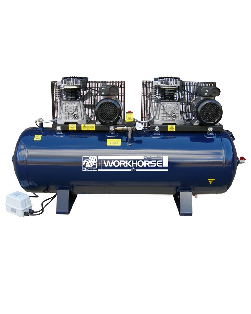FIAC/Workhorse WRT36-250S-1 Tandem Air Compressor (250 Litre, 35.4 CFM)