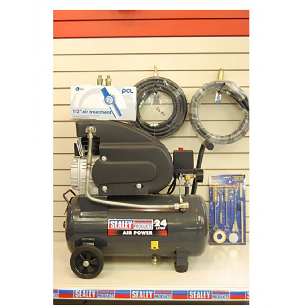 Complete Sealey Compressor-Filter-Maintenance System Kit 24L