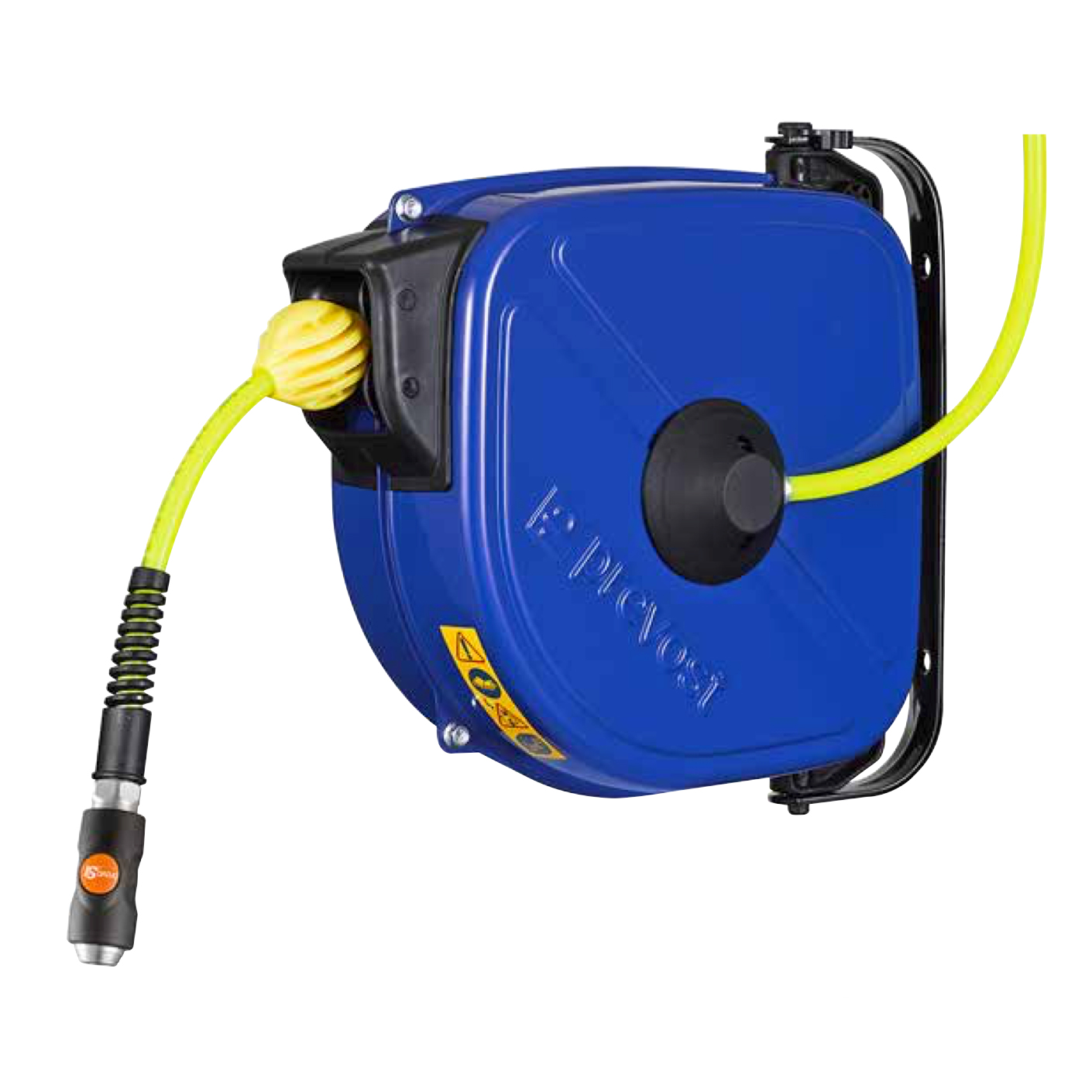 Prevost 15m Hose Reel with Safety Retraction PU/PVC
