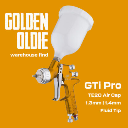 Gold DeVilbiss GTi Gravity Spray Gun Warehouse Find (one only)