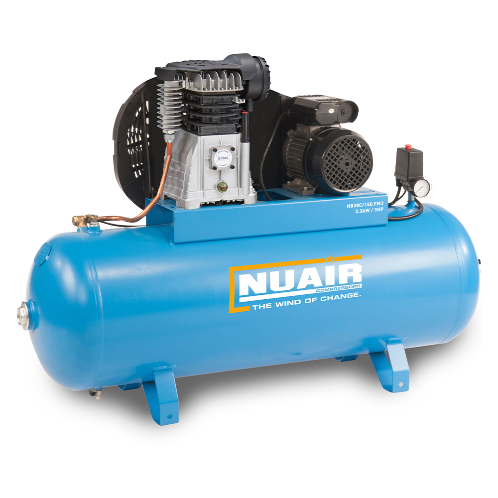 NUAIR 2.2kW/3Hp 150Lt 10 Bar 230v Stationary Air Compressor