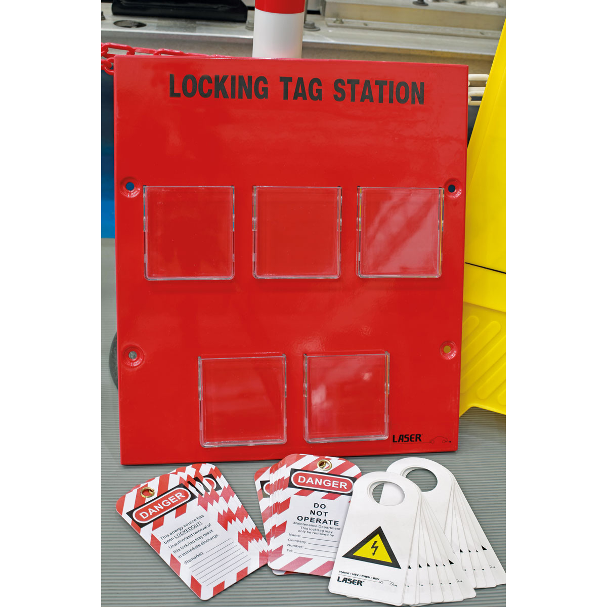 Locking Tag Station Kit Lockout Tags and Hybrid/EV Warning Signs